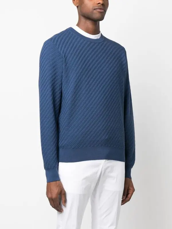 Brioni Textured Ribbed-trim Jumper