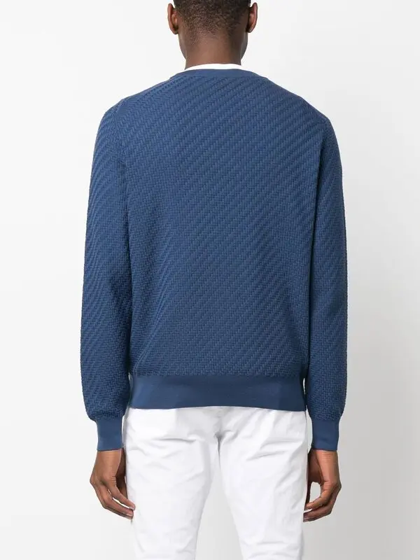 Brioni Textured Ribbed-trim Jumper