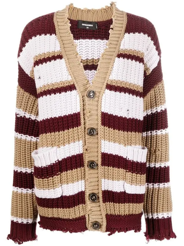 Dsquared2 Striped Cardigan - Brown