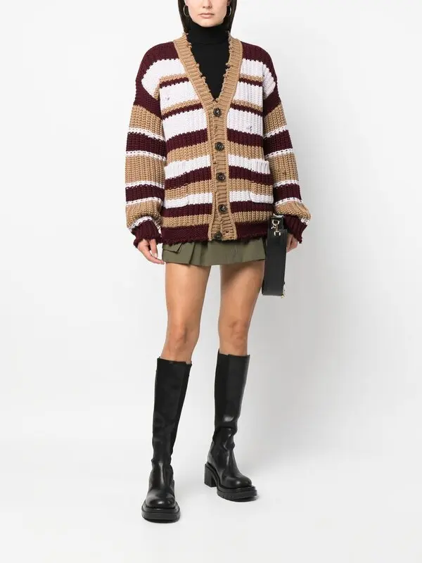 Dsquared2 Striped Cardigan - Brown