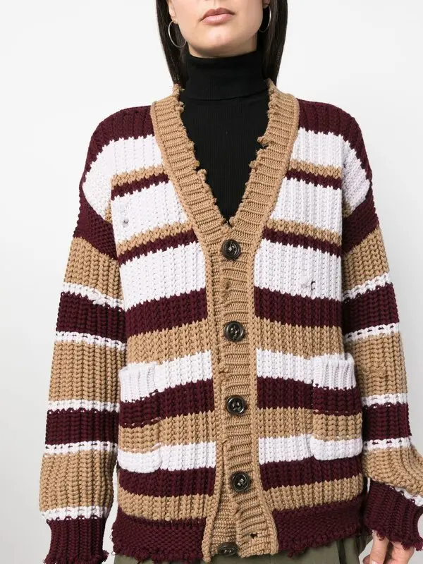 Dsquared2 Striped Cardigan - Brown