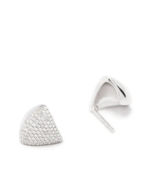 Ef Collection 14kt White Gold Diamond Stud Earring