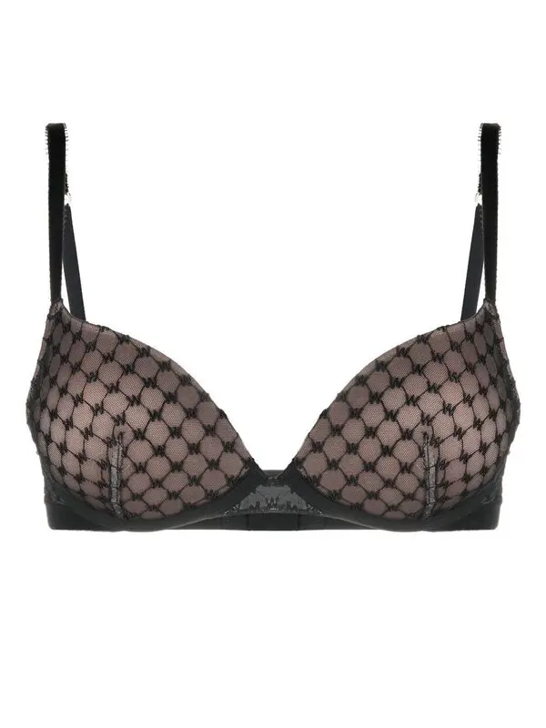 Wolford Monogram-pattern Demi Bra - Black