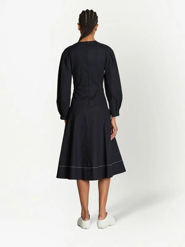 Proenza Schouler White Label V-neck Poplin Midi Dress