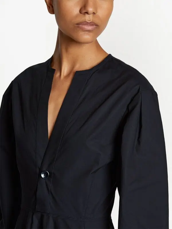Proenza Schouler White Label V-neck Poplin Midi Dress