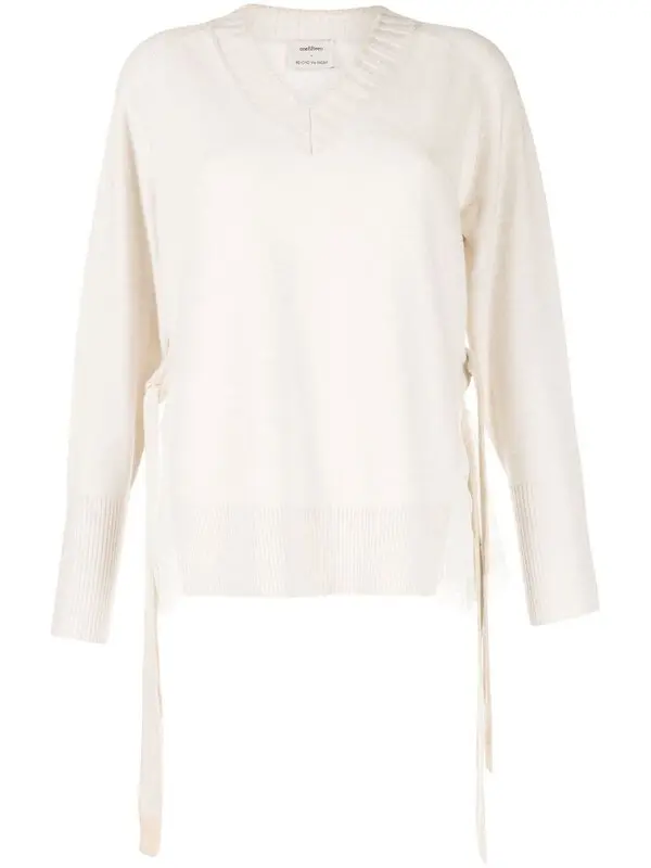 ONEFIFTEEN V-neck Jumper With Sheer Detail