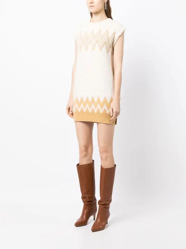 ONEFIFTEEN Zigzag Embroidered Mini Dress