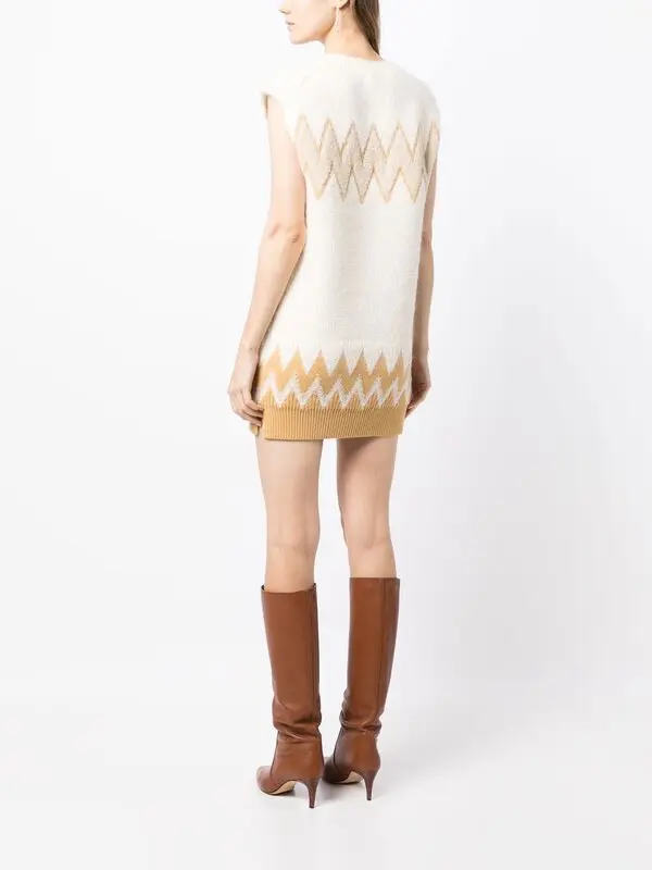 ONEFIFTEEN Zigzag Embroidered Mini Dress
