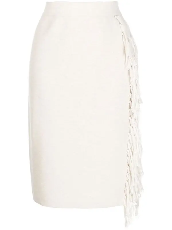 ONEFIFTEEN Fringe-detail Midi Dress - White