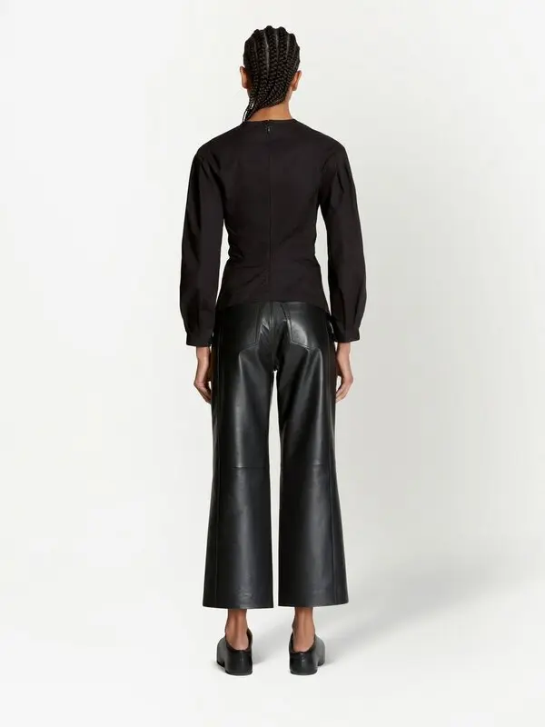 Proenza Schouler White Label V-neck Cotton Poplin Top