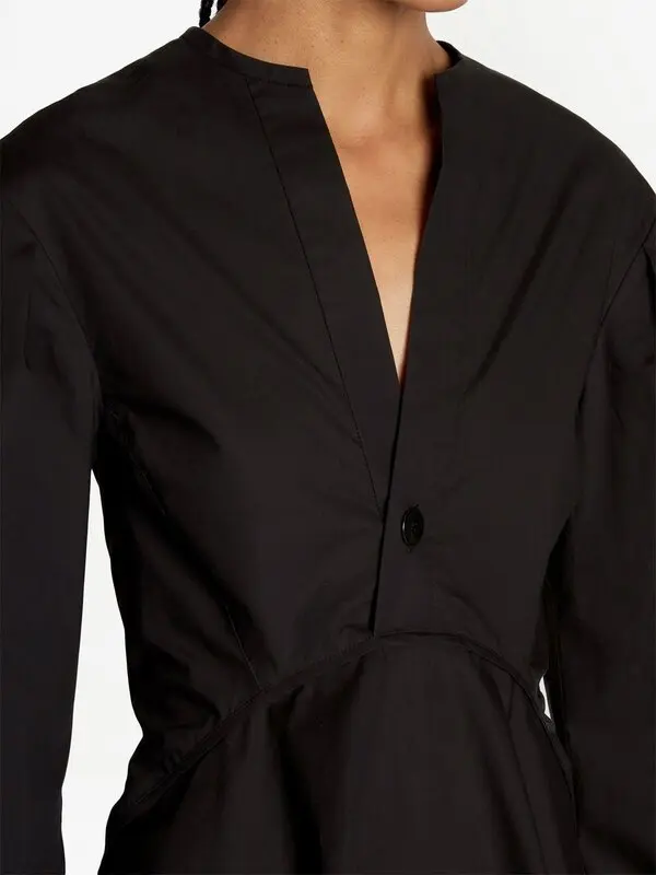 Proenza Schouler White Label V-neck Cotton Poplin Top