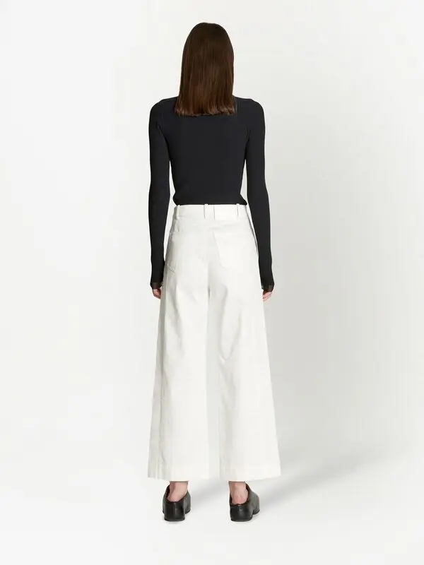 Proenza Schouler White Label Cropped Twill Culottes - White
