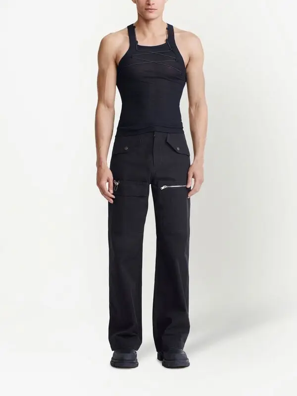 DION LEE Lock Tank Top - Black