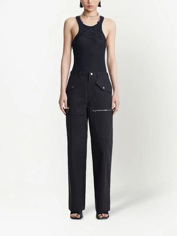 DION LEE Lock Tank Top - Black