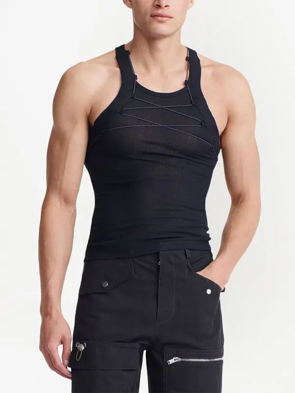 DION LEE Lock Tank Top - Black