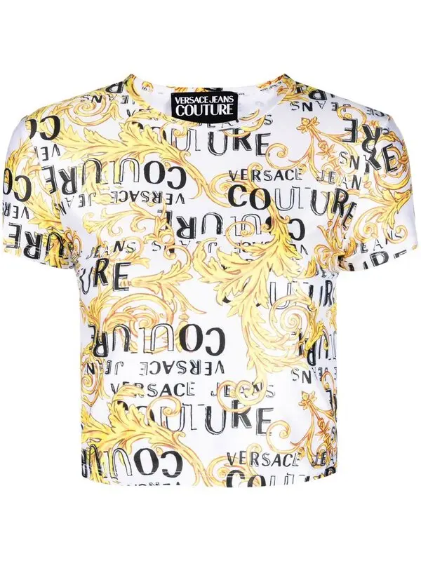 Versace Barocco-print Cropped T-shirt