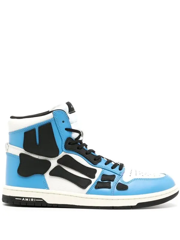 Amiri Skel Top High-top Leather Sneakers - Blue