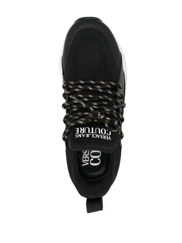 Versace Logo-tape Low-top Sneakers - Black