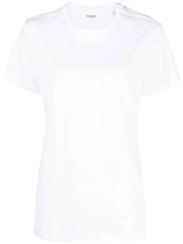 MARANT ETOILE Aby Logo-embroidered T-shirt - White