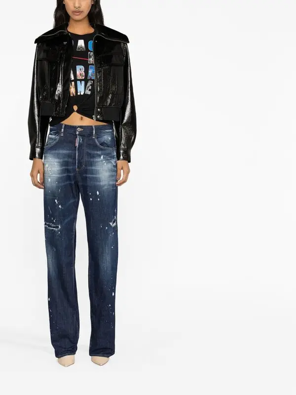Dsquared2 Distressed-effect Straight-leg Jeans - Blue