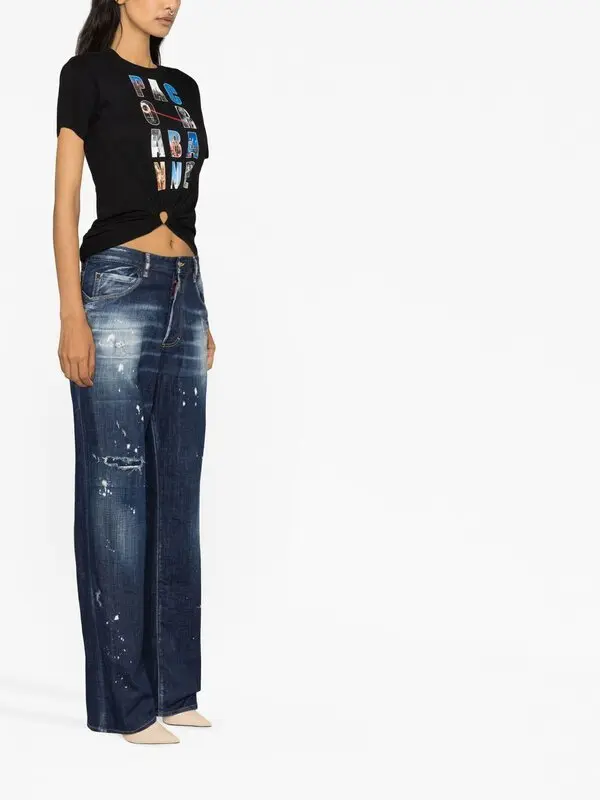 Dsquared2 Distressed-effect Straight-leg Jeans - Blue