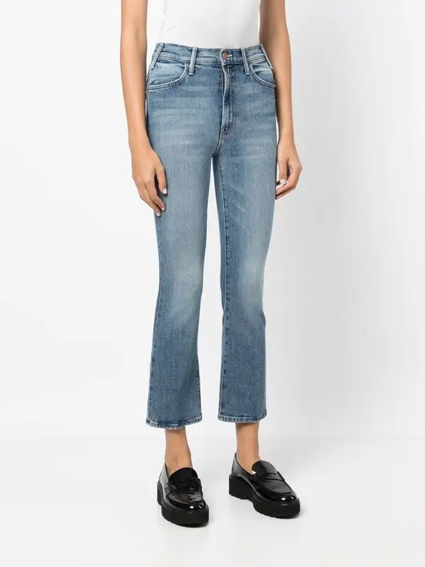 MOTHER Cropped High-rise Flare Jeans