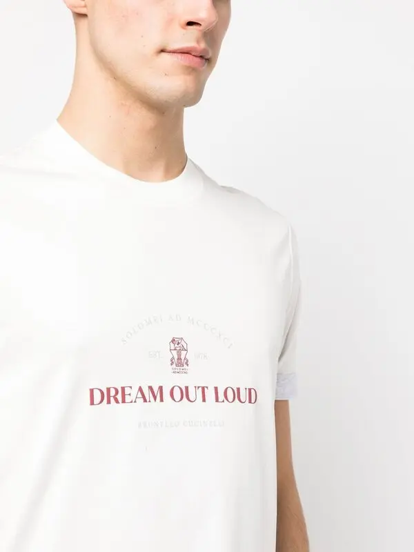 BRUNELLO CUCINELLI 半袖Tシャツ DREAM OUT LOUD Brunello Cucinelli Dream Out Loud' T-Shirt In White - 55% Off
