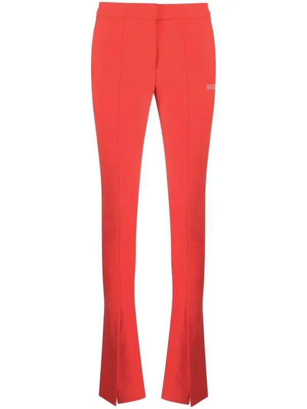 Off-White Split-hem Flared Trousers - Red