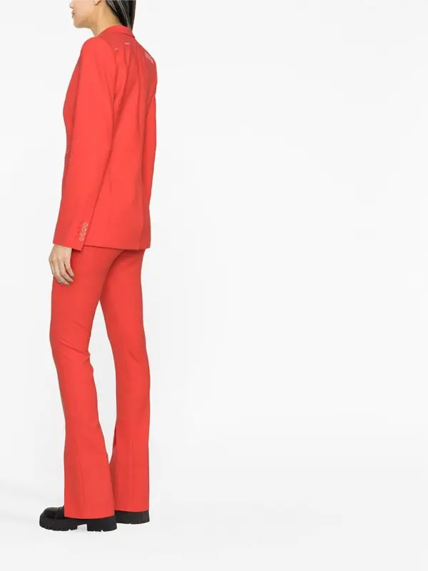 Off-White Split-hem Flared Trousers - Red