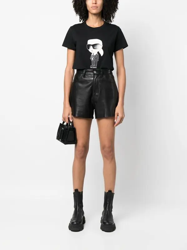 Karl Lagerfeld Ikon Organic-cotton T-shirt - Black