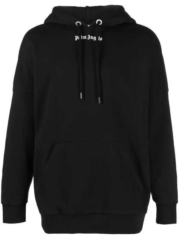 Palm Angels Logo-print Hoodie - Black
