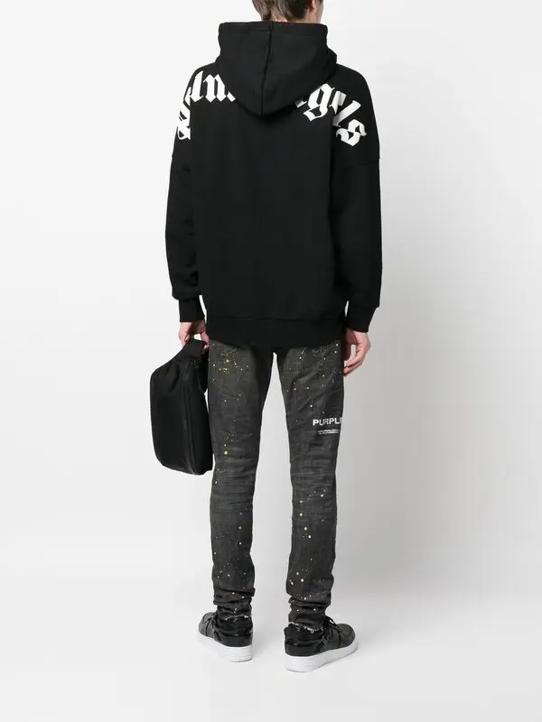 Palm Angels Logo-print Hoodie - Black