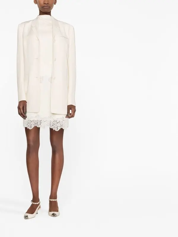 Chloé Ribbed-knit Mini Skirt With Lace Trim