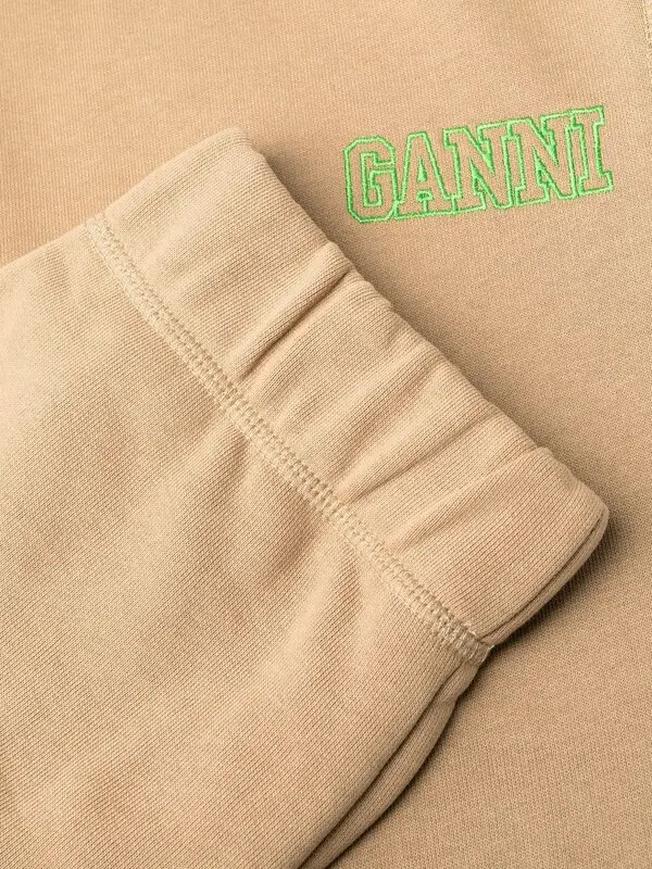 GANNI Logo-embroidered Track Pants - Brown