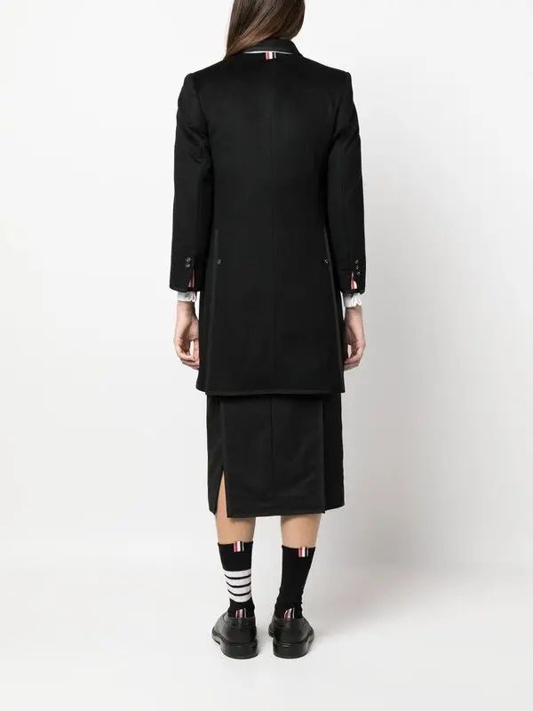 Thom Browne Long Grosgrain Ribbon-trim Coat