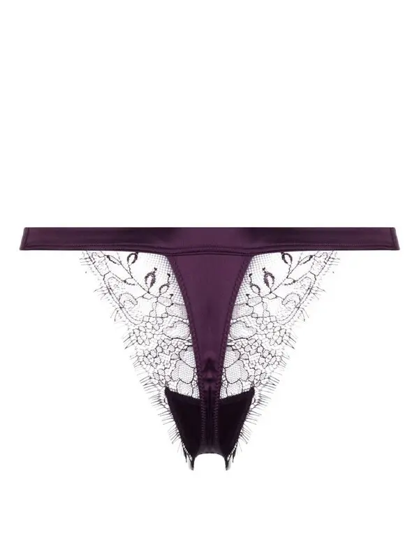MAISON CLOSE Semi-sheer Lace Thong