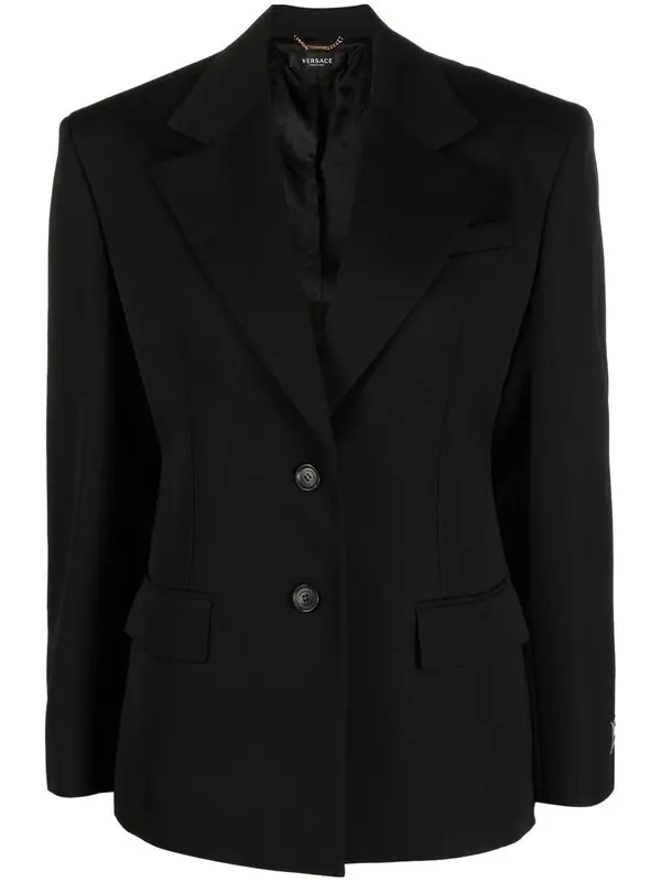 Versace Single-breasted Wool Blazer - Black