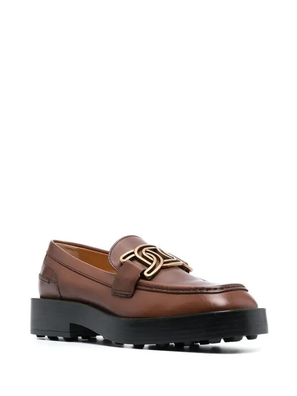 TOD'S Kate Chain-link Leather Loafers