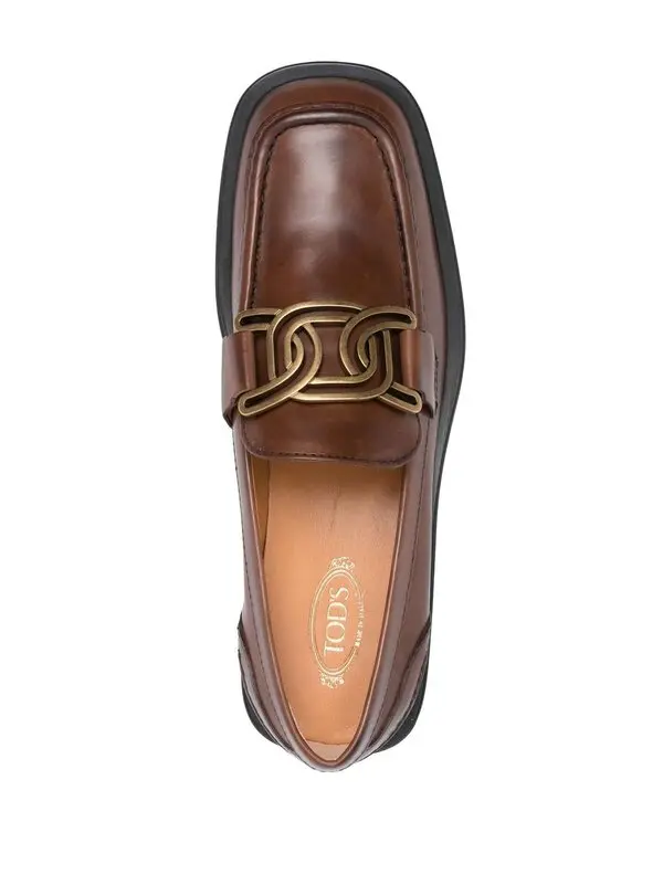 TOD'S Kate Chain-link Leather Loafers