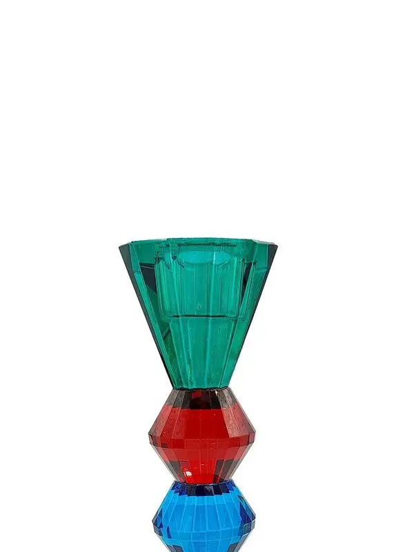 LES-OTTOMANS Crystal Candle Holder - Green