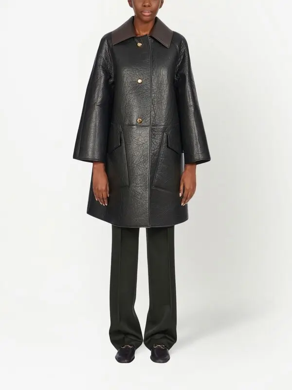 FERRAGAMO Textured Nappa-leather Coat