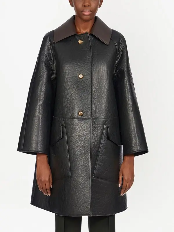 FERRAGAMO Textured Nappa-leather Coat