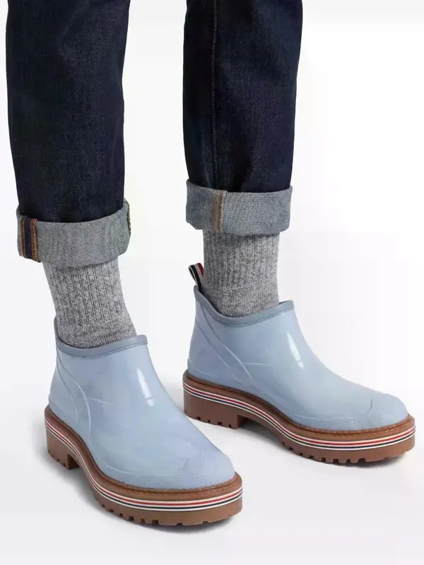 Thom Browne Stripe-trim Ankle Boots - Blue