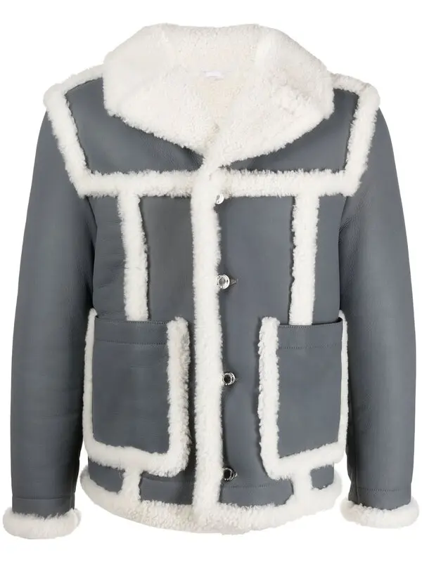 Thom Browne Shearling-trim Flight Jacket - Grey