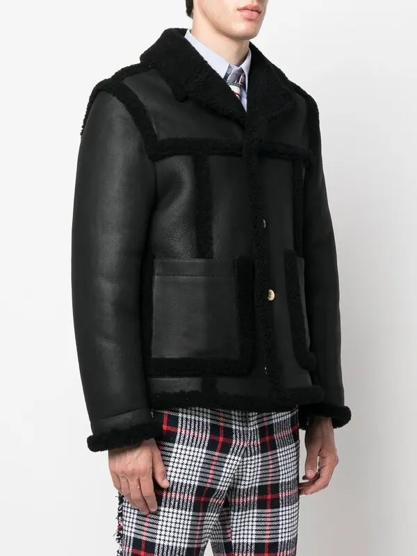 Thom Browne Shearling-trim Flight Jacket - Blue