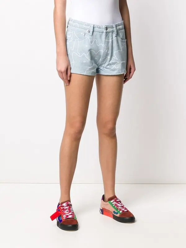 Off-White Puzzle Denim Shorts