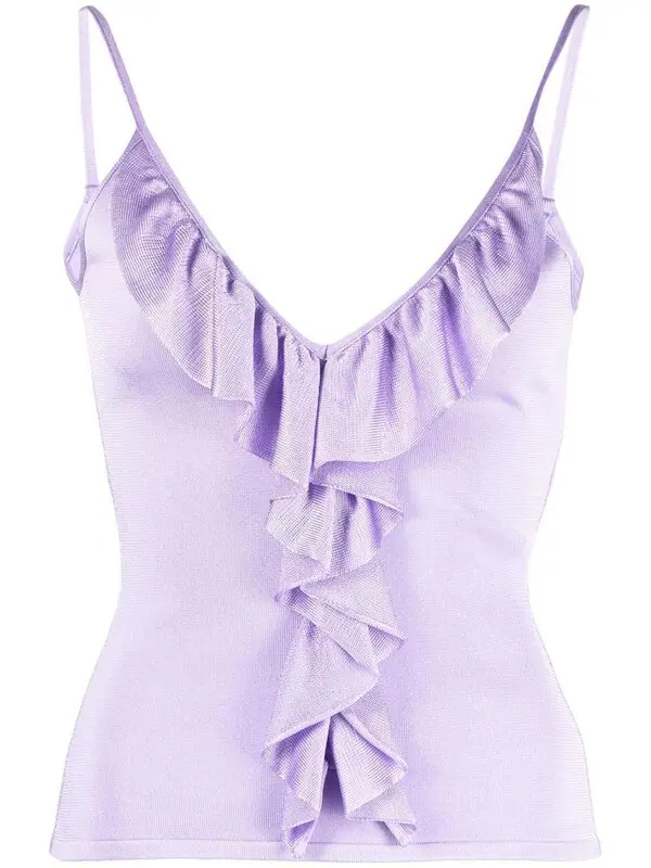 Roberto Cavalli Ruffle-detailed Vest Top