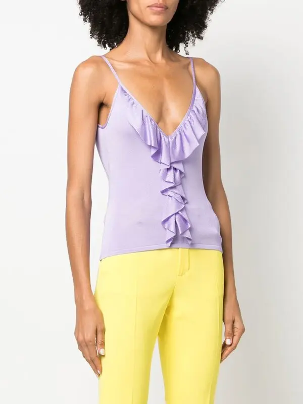 Roberto Cavalli Ruffle-detailed Vest Top