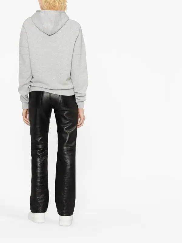 Saint Laurent Embroidered Logo Hoodie - Grey
