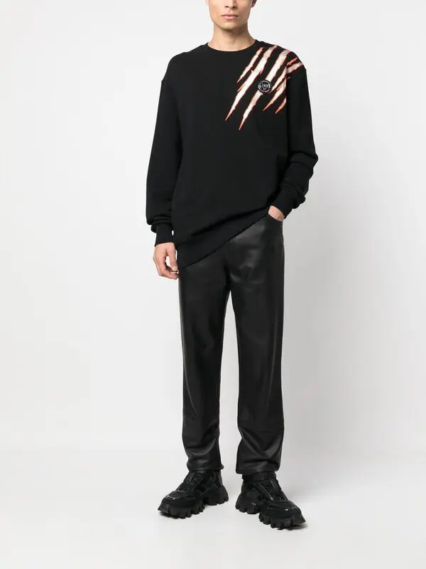 PLEIN SPORT Scratch-print Crew Neck Sweatshirt